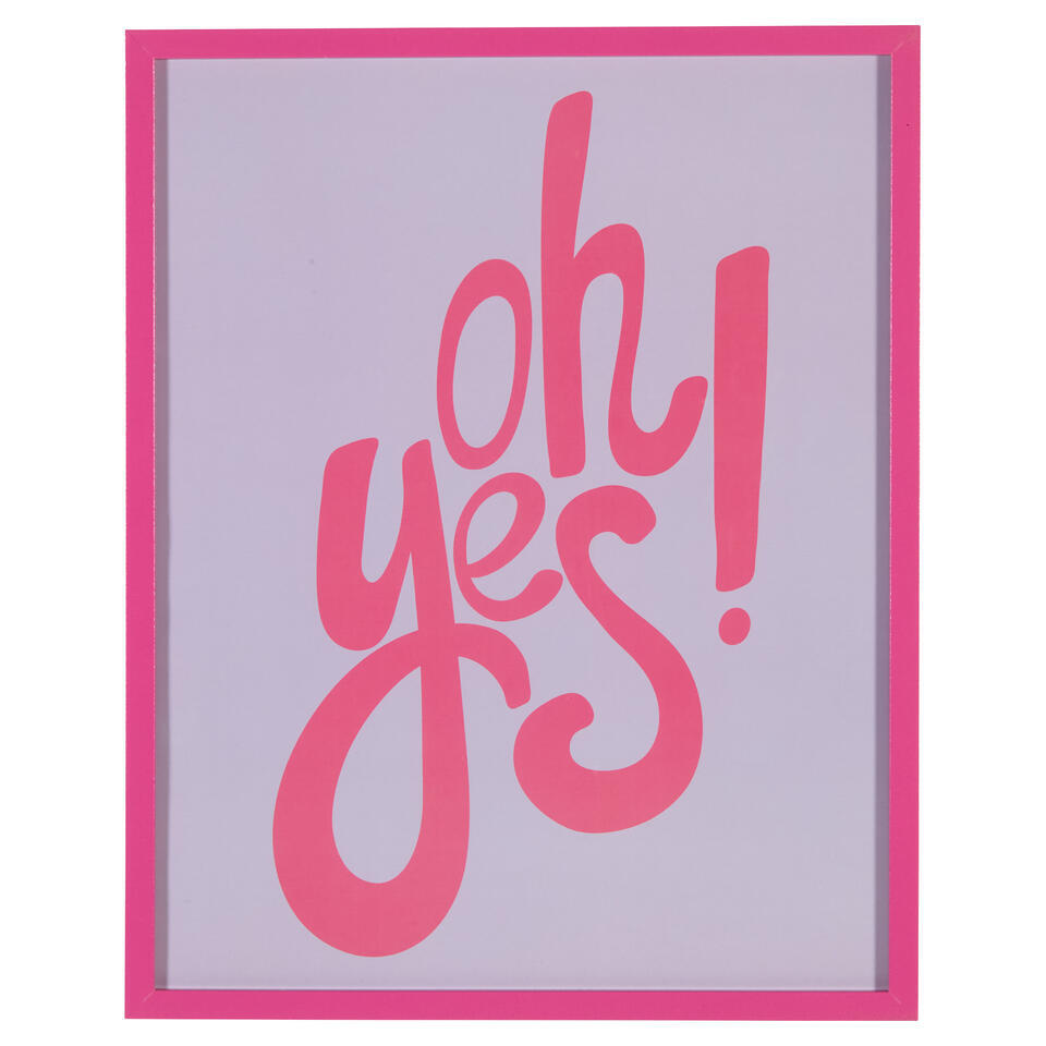 Poster Oy Yes Roze | Kwantum