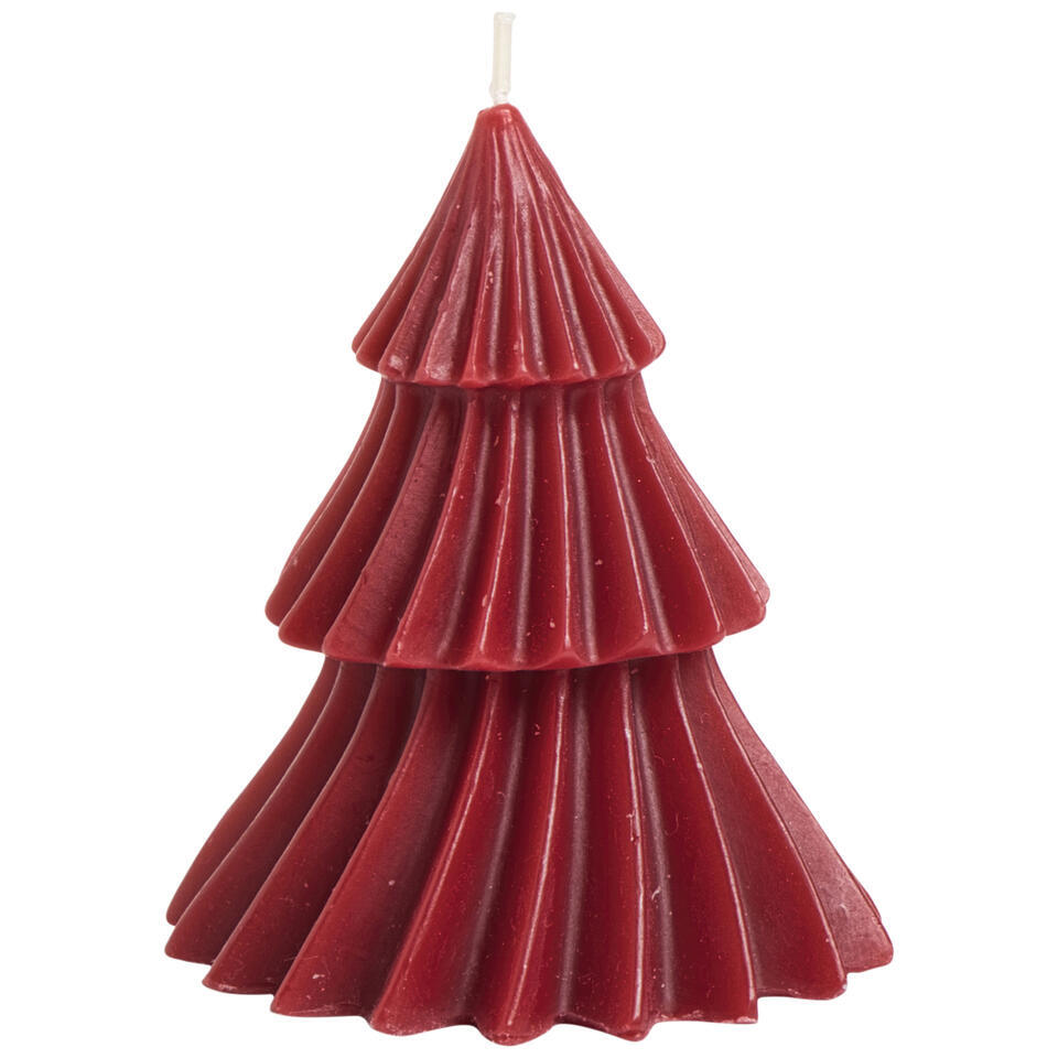 Kaars Kerstboom Swirl Rood | Kwantum